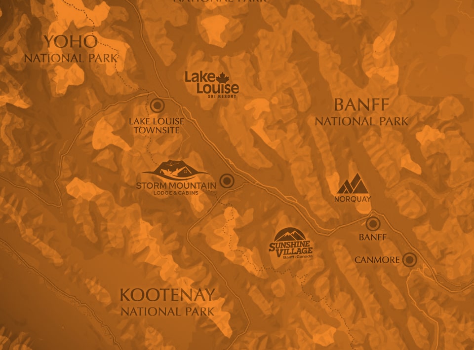 Storm Mountain Lodge - Location Map - Storm Mountain Lodge